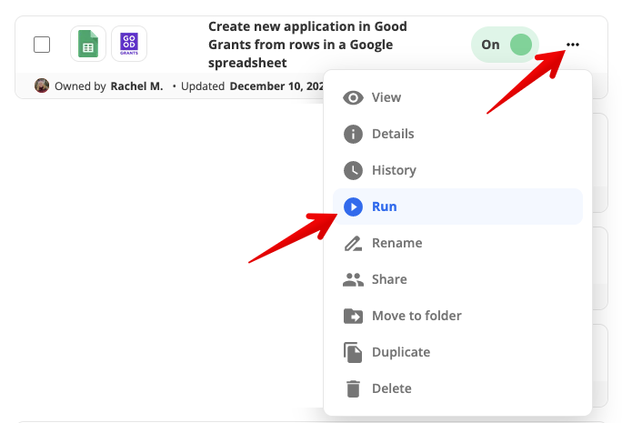 Importing applications with Zapier – Good Grants Help Centre