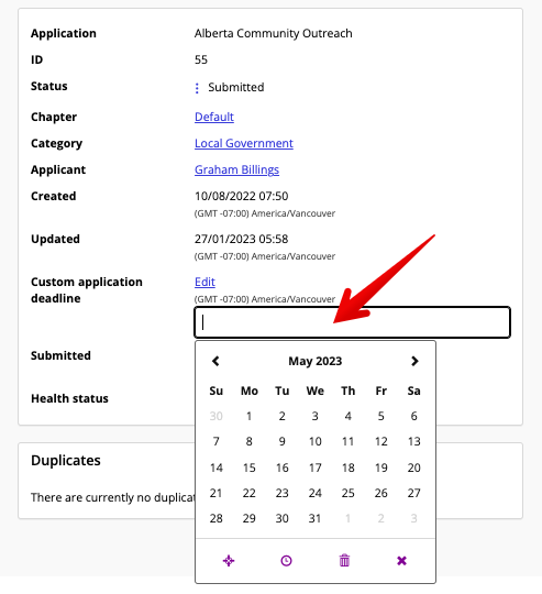 Set a custom application deadline – Good Grants Help Centre